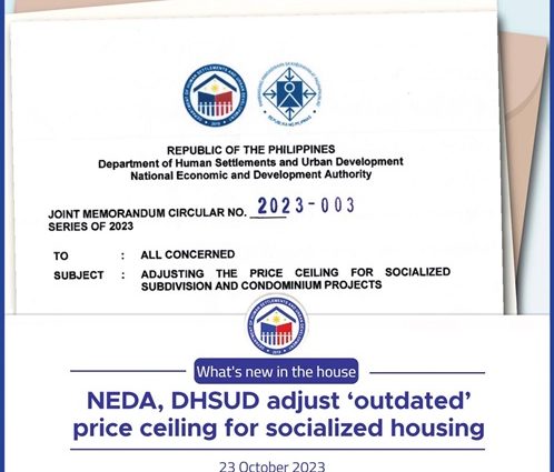 NEDA, DHSUD adjust price ceiling for socialized housing – Frontpage PH