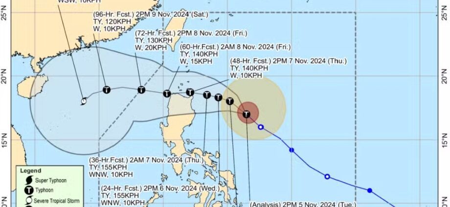 Typhoon “Marce” is expected to strengthen ahead of its landfall on ...